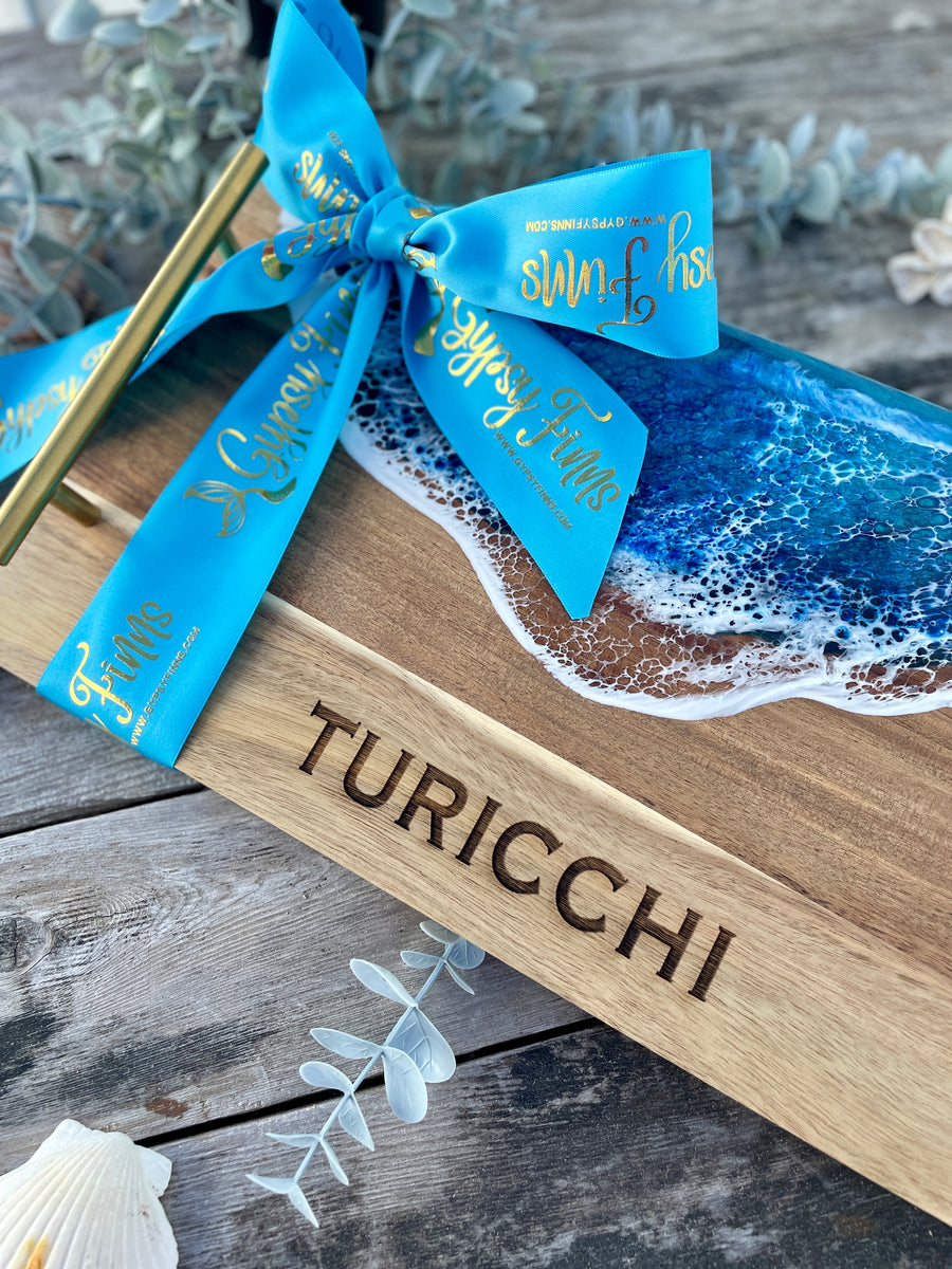 Resin Serving Tray with Gold Handles – Gypsy Finns