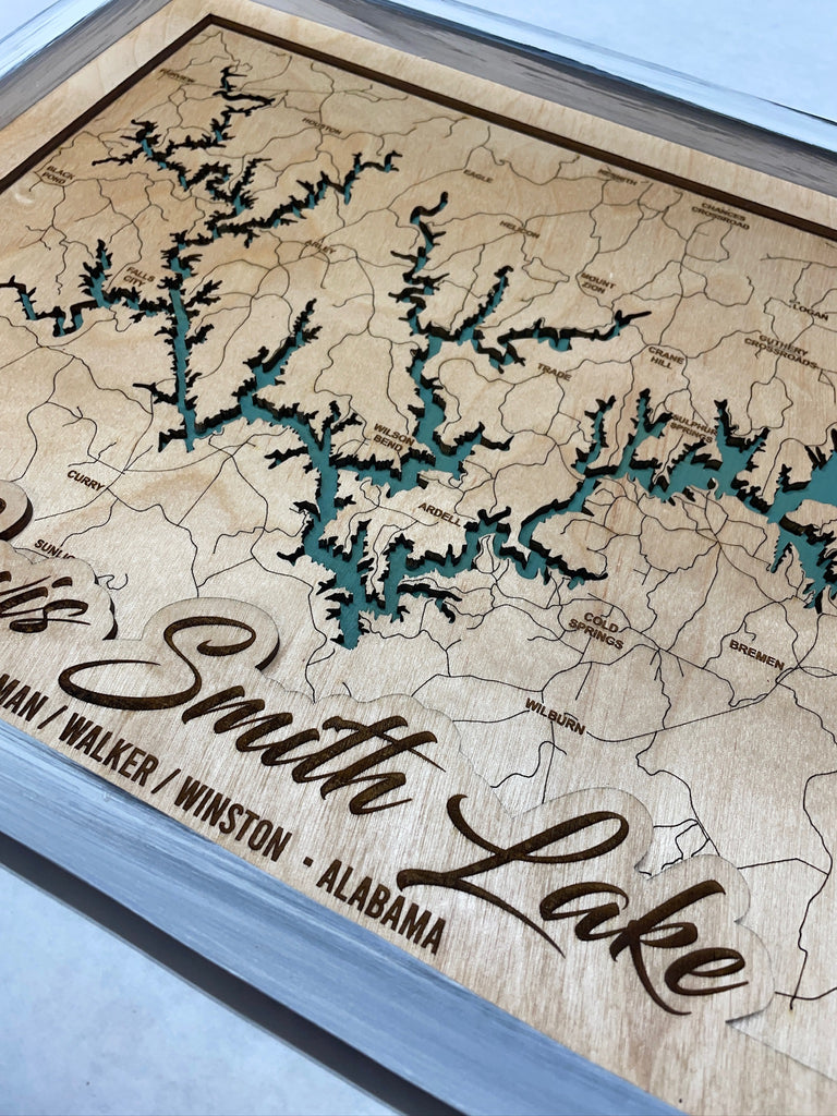 Lewis Smith Lake Alabama Resin Laser Cut Map – Gypsy Finns