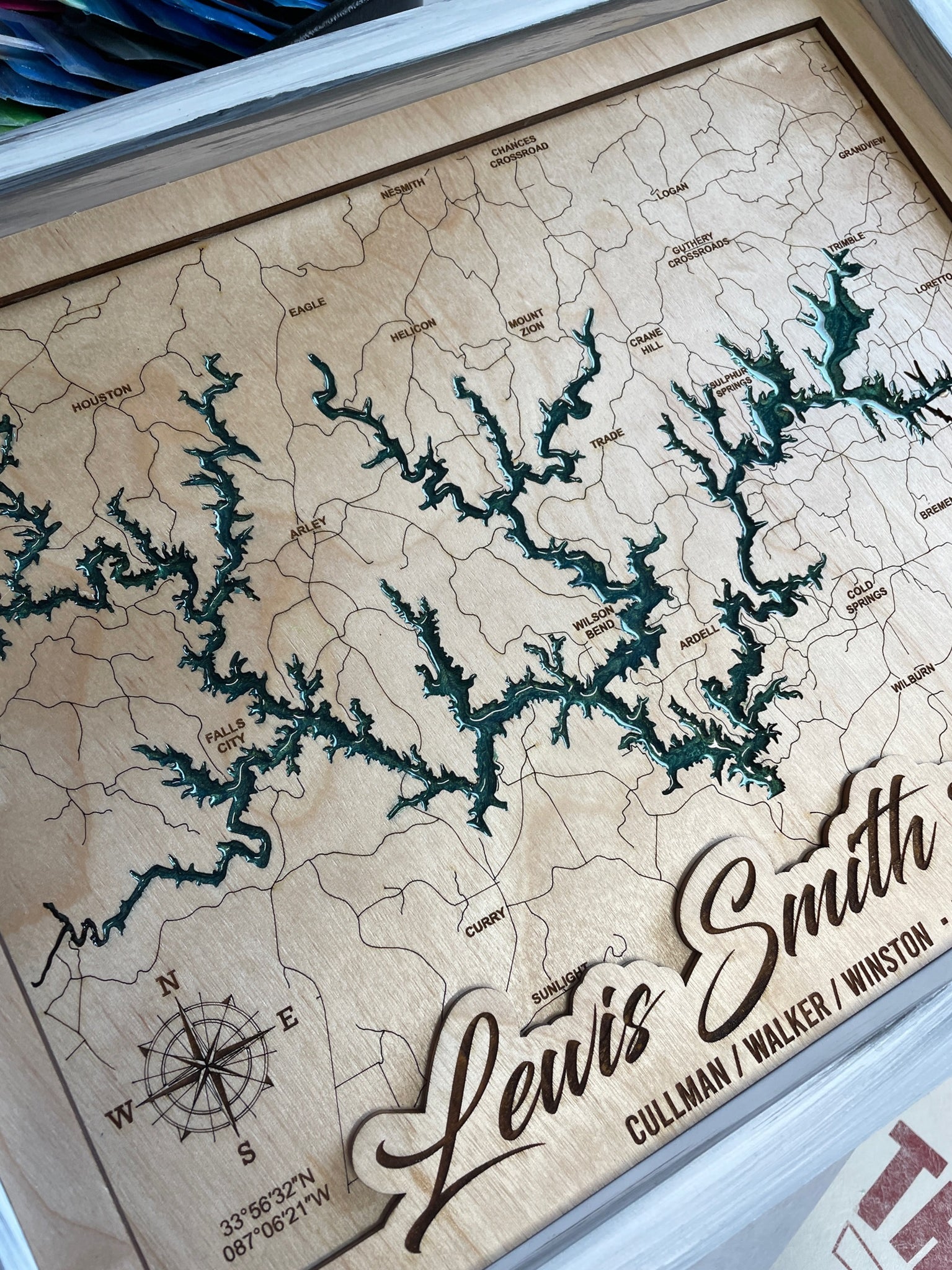 Lewis Smith Lake Alabama Resin Laser Cut Map – Gypsy Finns