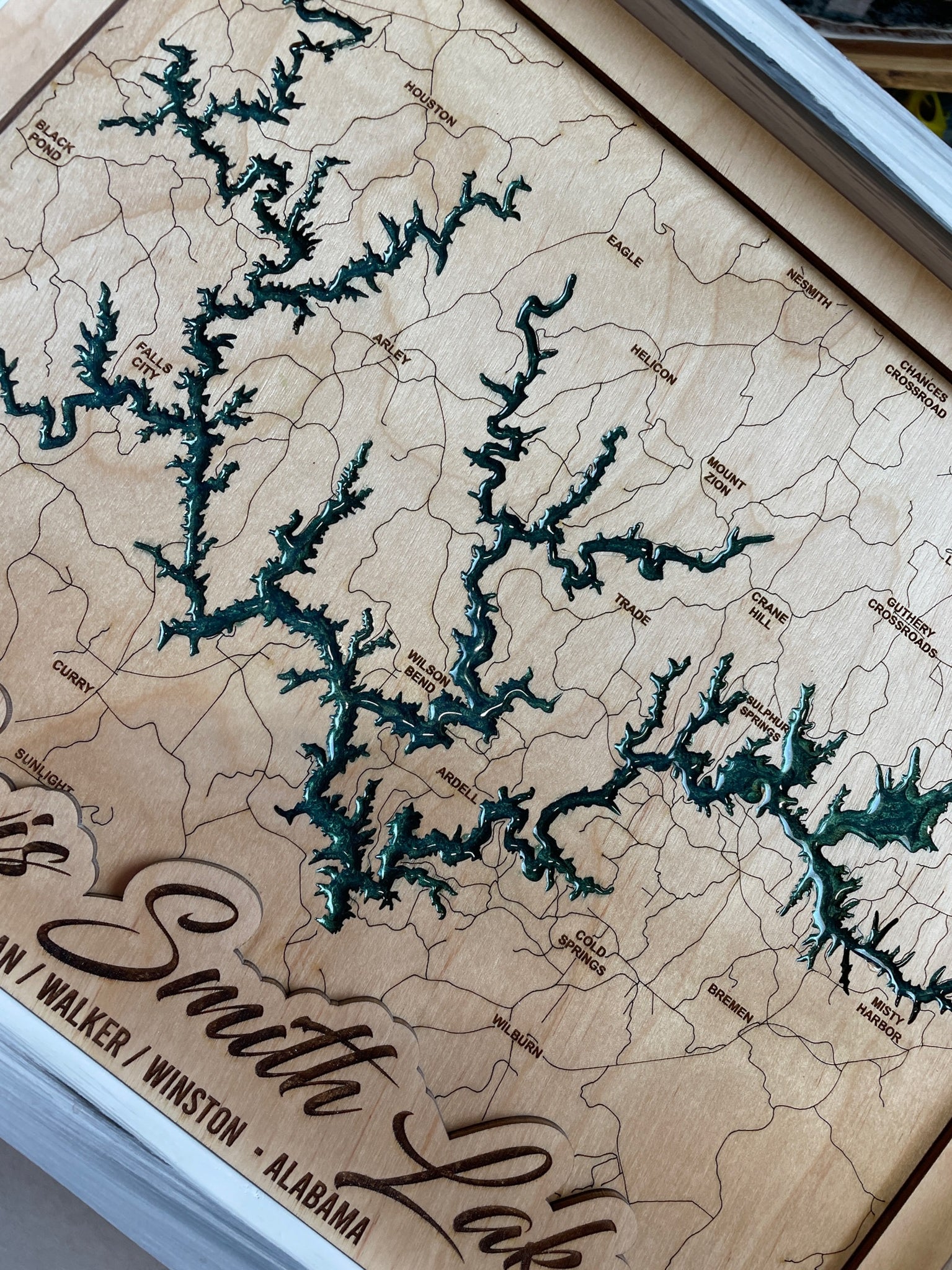 Lewis Smith Lake Alabama Resin Laser Cut Map – Gypsy Finns