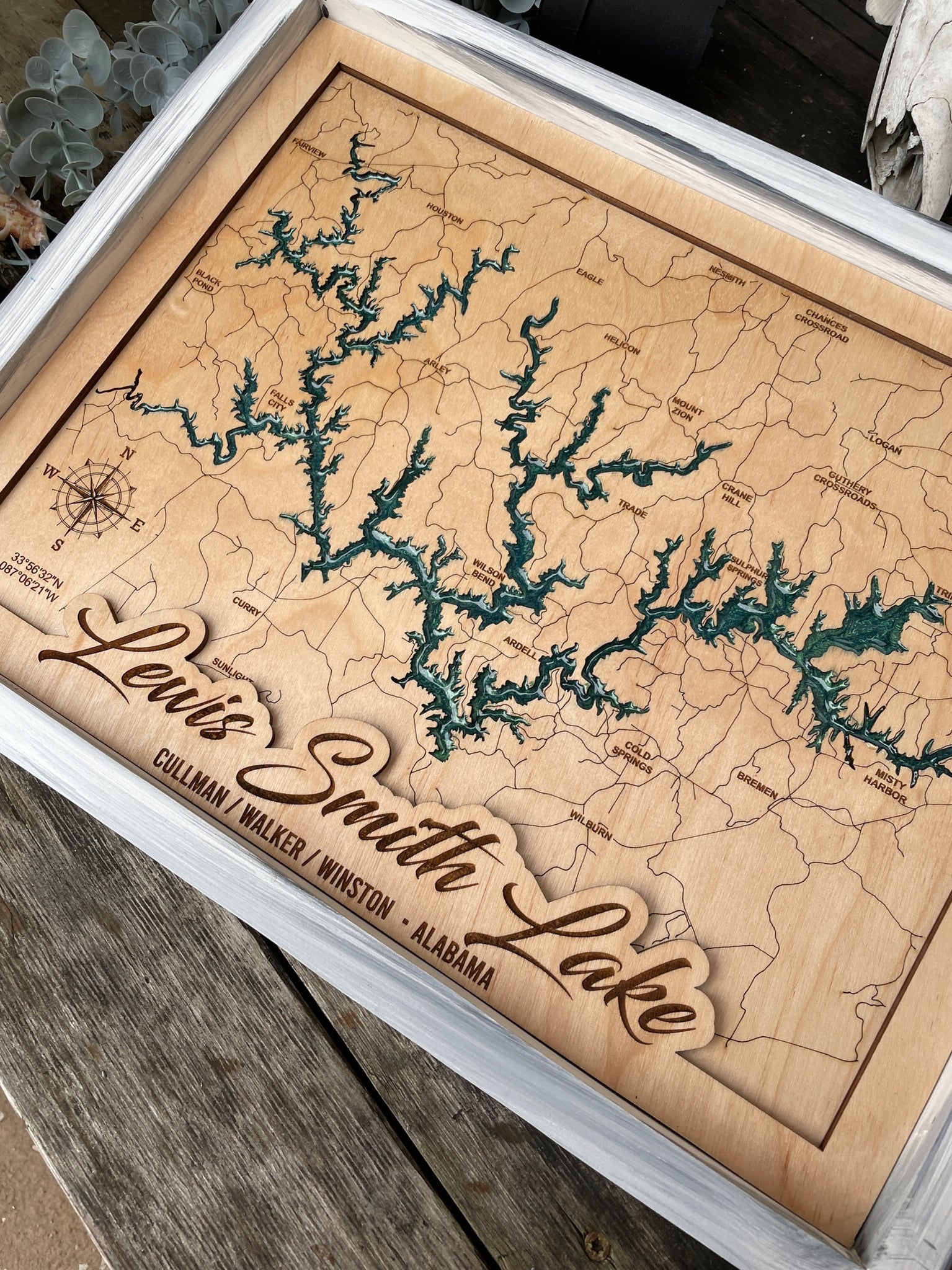 Lewis Smith Lake Alabama Resin Laser Cut Map – Gypsy Finns