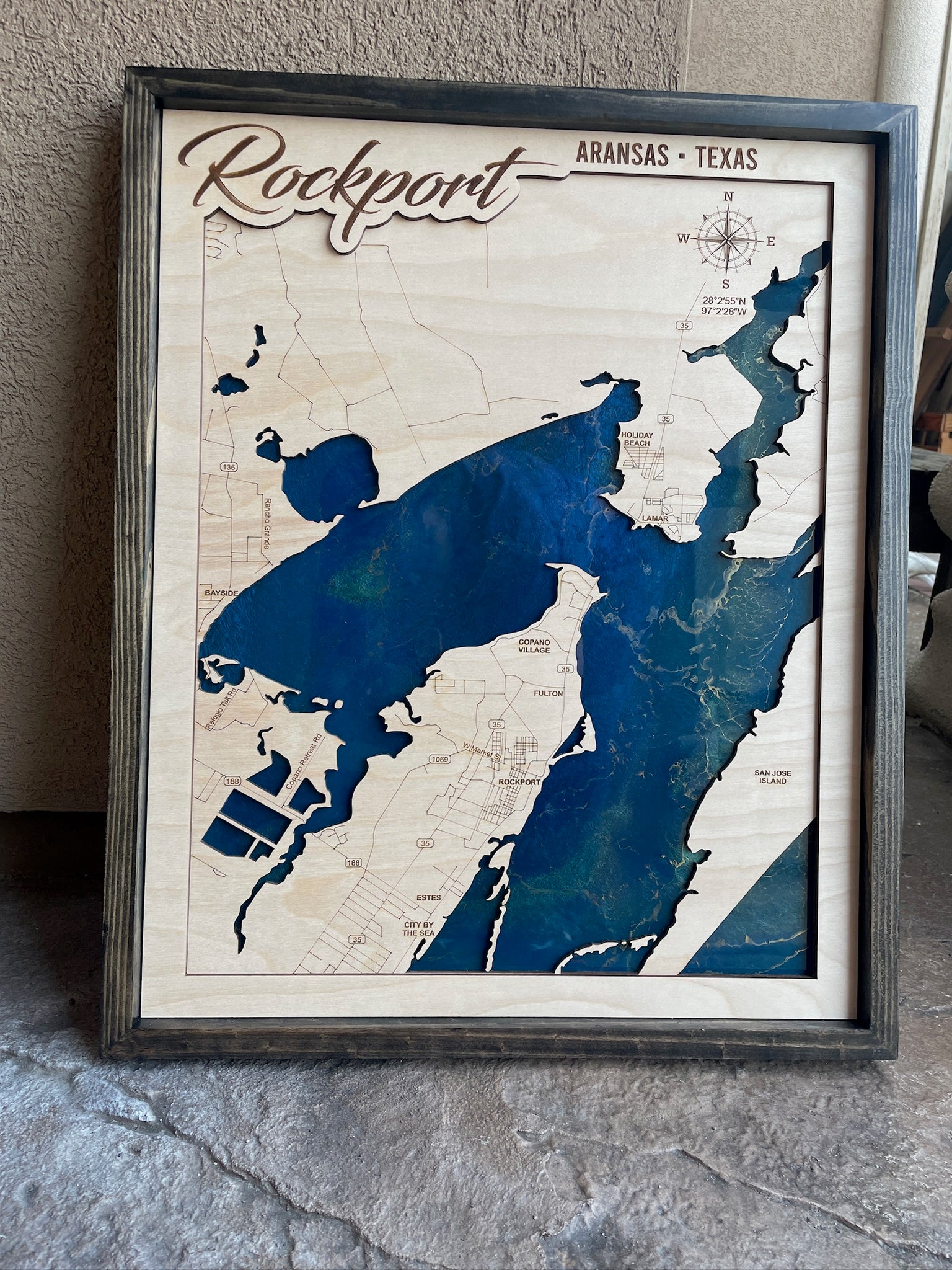 Rockport Map with Resin Base – Gypsy Finns