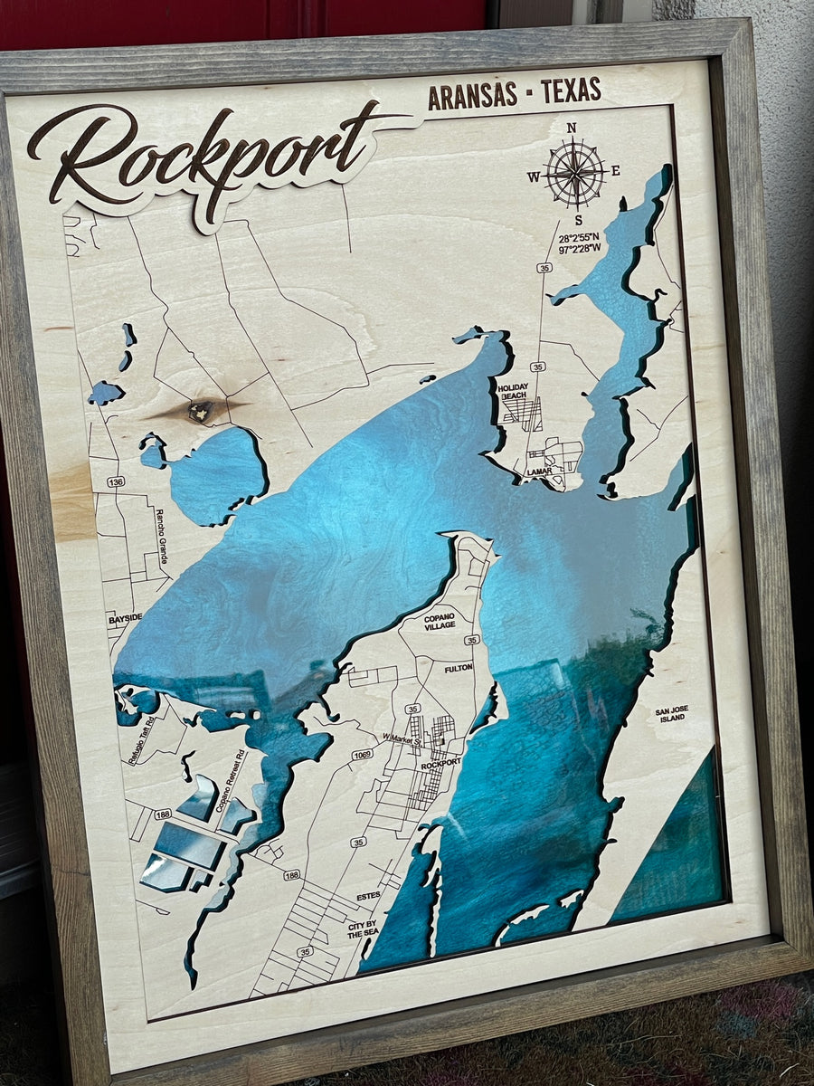 Rockport Map with Resin Base – Gypsy Finns