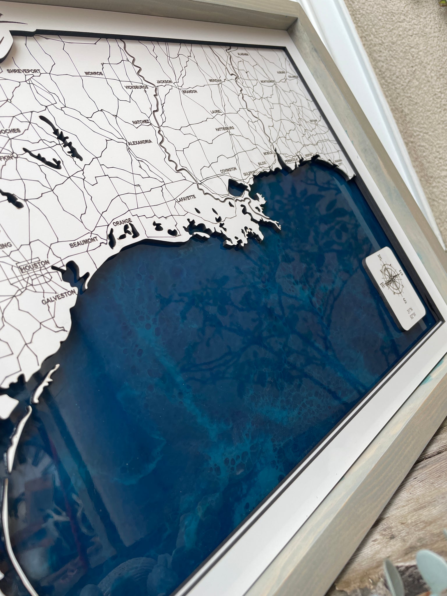 The Texas Gulf Coast Laser cut map with Resin Base – Gypsy Finns
