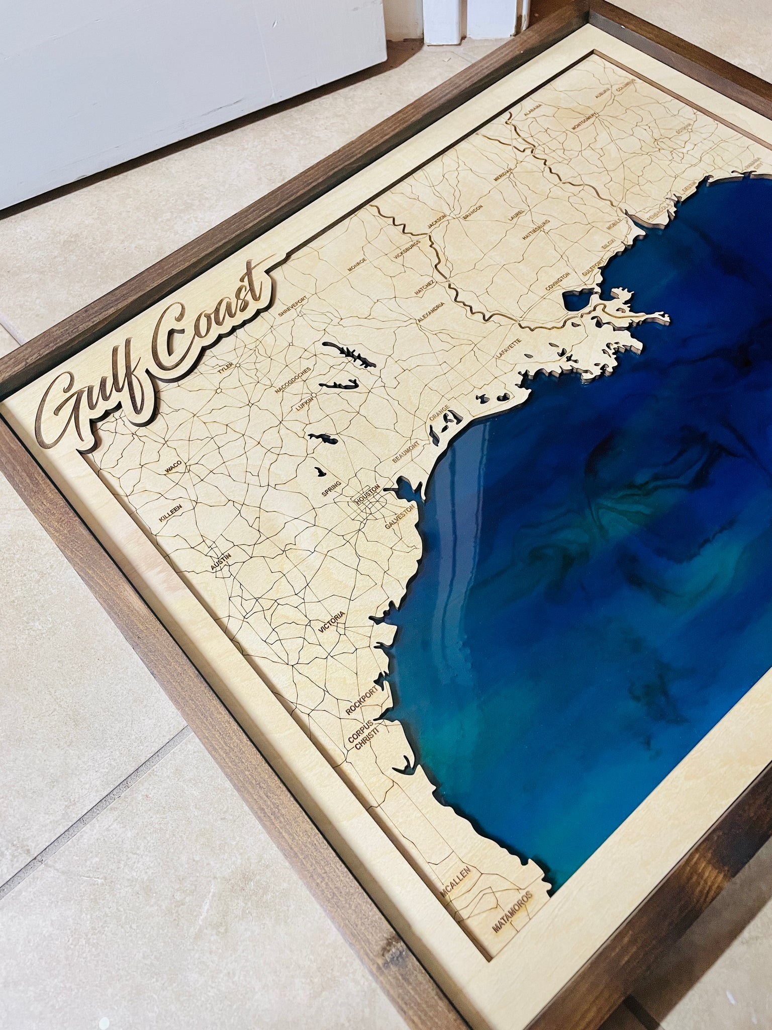 Gulf Coast Laser cut map with Resin Base – Gypsy Finns