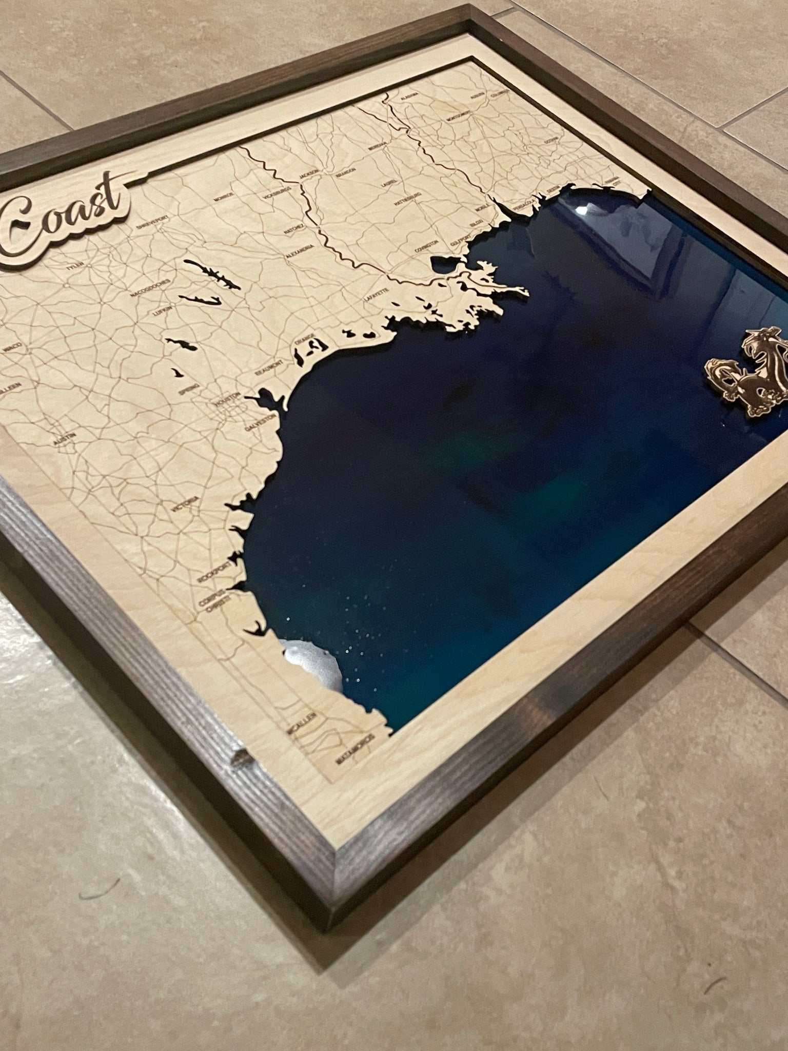 Gulf Coast Laser cut map with Resin Base – Gypsy Finns