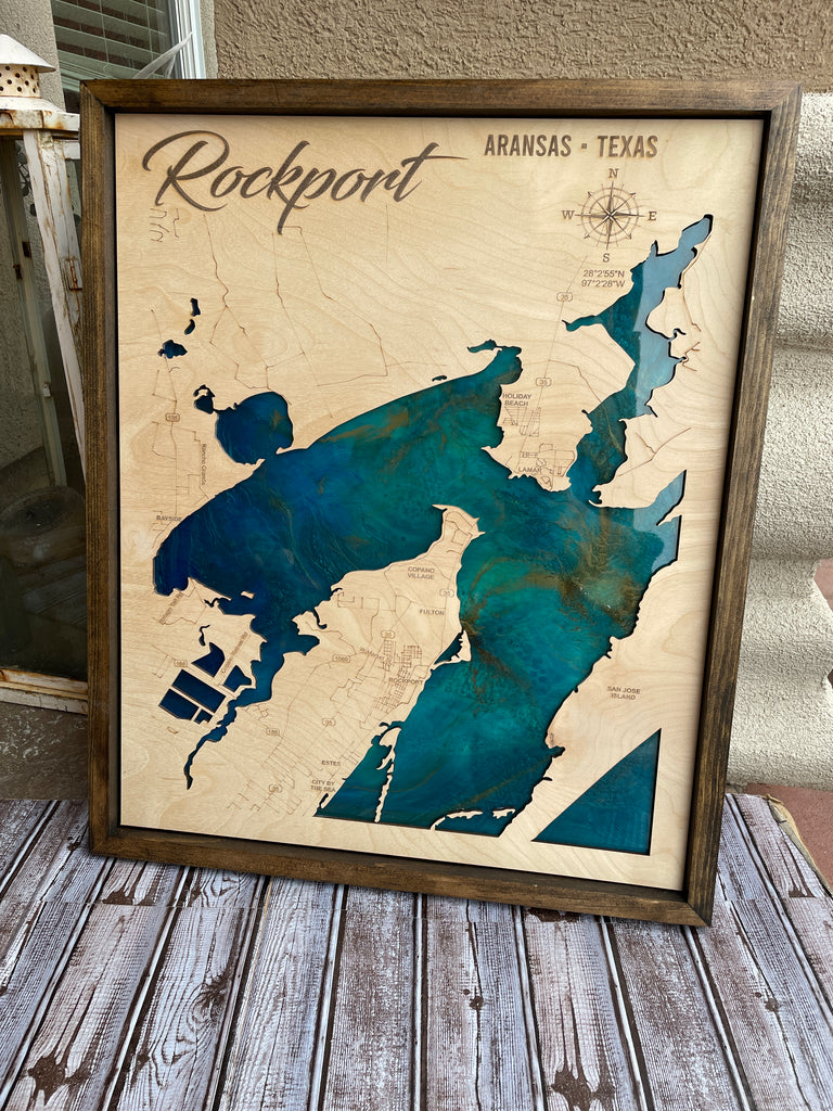 Rockport Map with Resin Base – Gypsy Finns