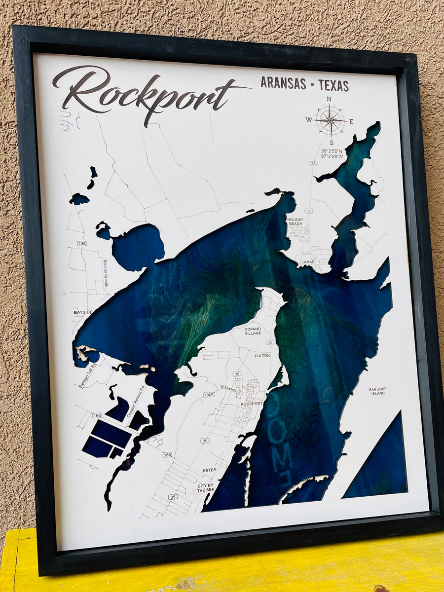 Rockport Map with Resin Base – Gypsy Finns