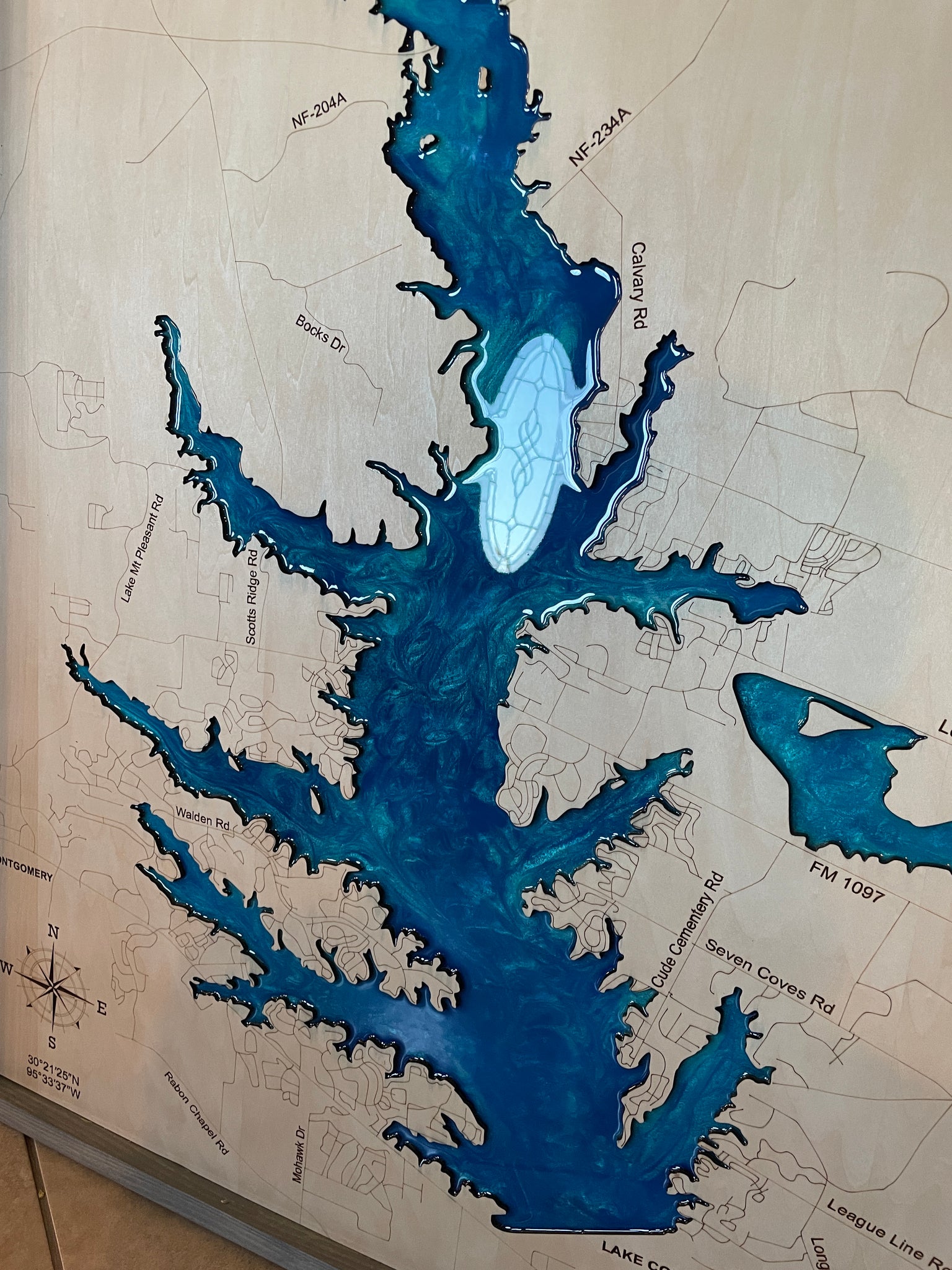 Lake Conroe resin map – Gypsy Finns