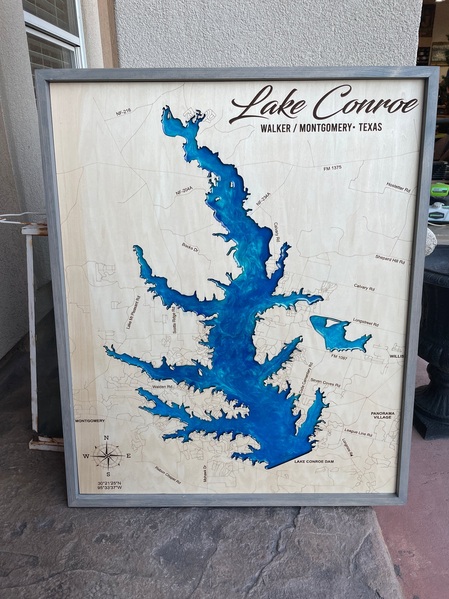 Lake Conroe resin map – Gypsy Finns