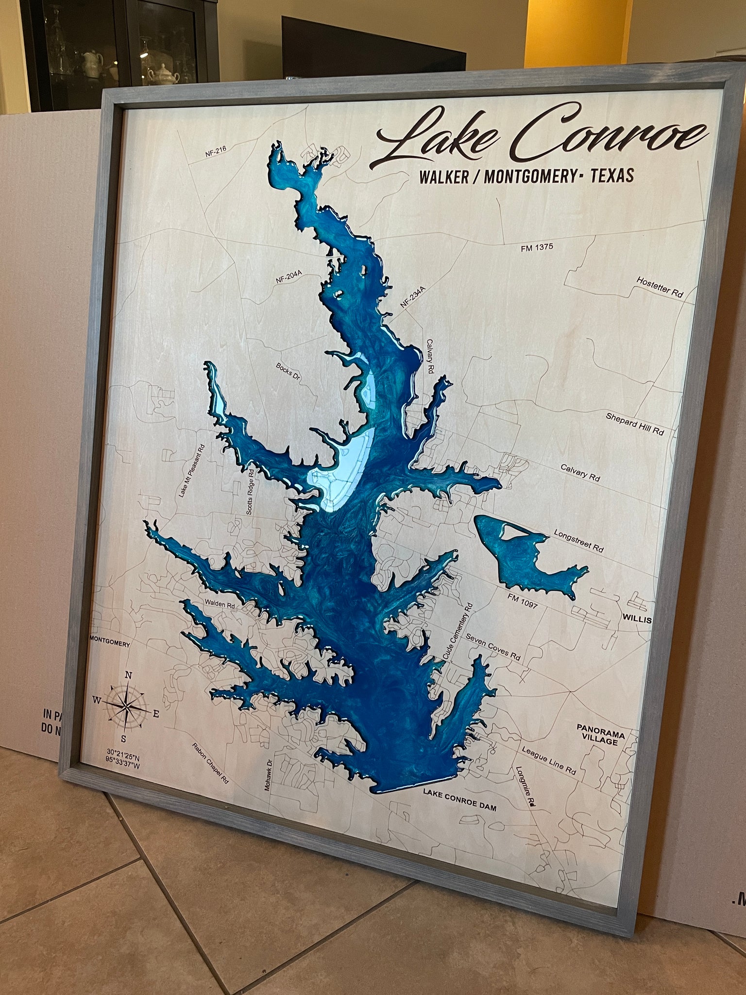 Lake Conroe resin map – Gypsy Finns
